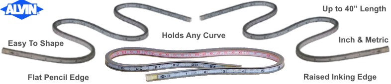 Tru-Flex II Flexible Curves for Drawing & Measuring Curved Shapes