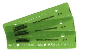 Vertical Lettering Set of 3 Modern Type 1/8", 3/16" & 1/4" Size