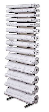 Visi-Rack Vertical Roll Storage: has Five 8" Four 6" & Four 4" Bins