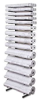 Visi-Rack Vertical Roll Storage: has Five 8" Four 6" & Four 4" Bins