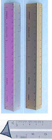 Combination Drafting Scales 12" Hollow Triangular Aluminum, Custom ...