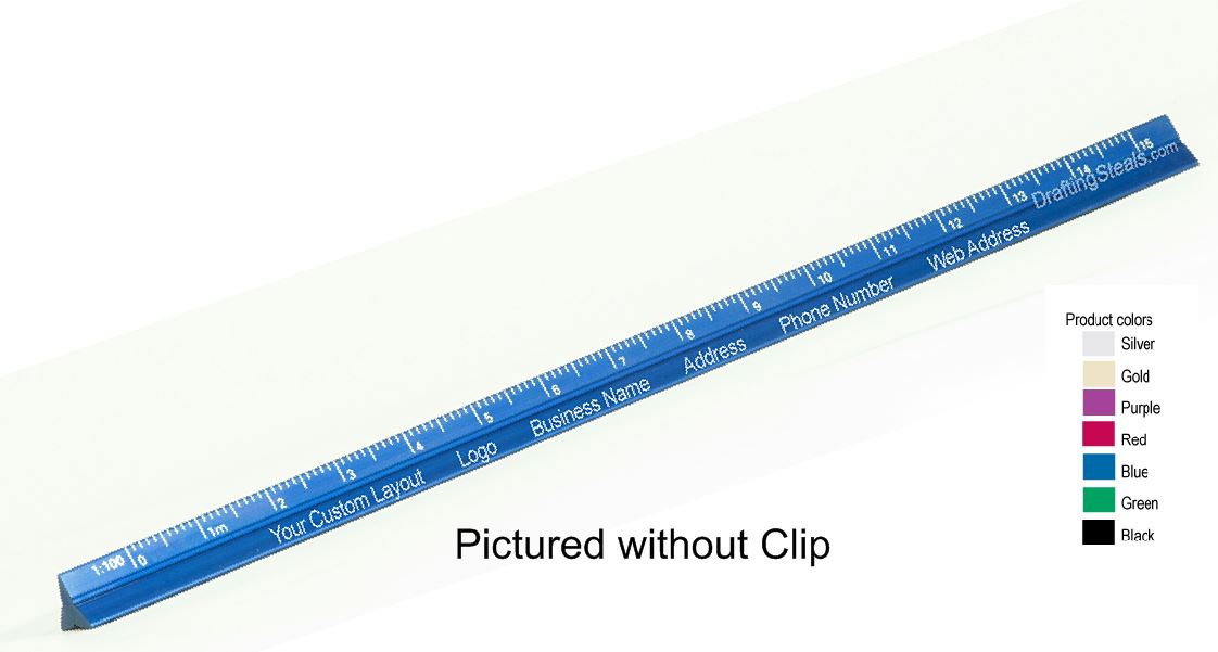 Combination Drafting Scales 6" Triangular Aluminum & Clip, Custom ...