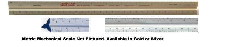 Metric Mechanical Drafting Scales 30cm Solid Triangular Aluminum ...