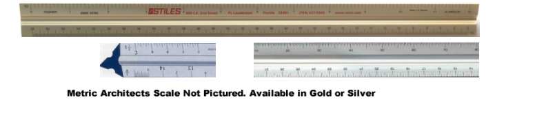 Metric Scales Architects 30cm Solid Triangular Aluminum,Custom ...