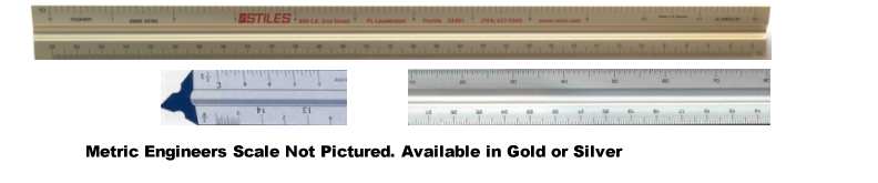Metric Scales Engineers 30cm Solid Triangular Aluminum Custom Imprinted ...