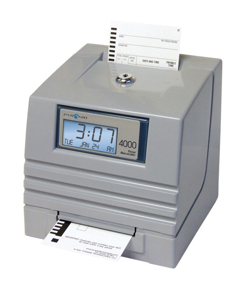 4000 Auto Totaling Time Clock By Pyramid Time Systems
