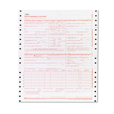 ABFCMS1500C CMS Health Insurance Claim Form, 9-1/2x11,