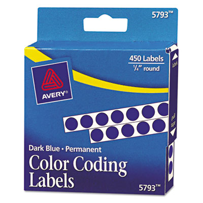 AVE05793 Permanent Self-Adhesive Color-Coding Labels, 1