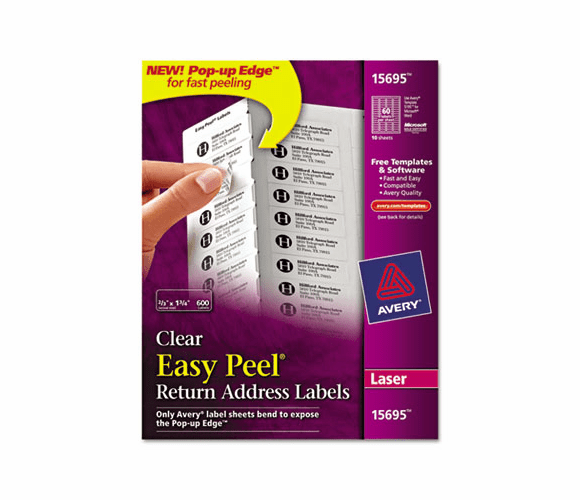 AVE15695 Easy Peel Laser Mailing Labels, 2/3 x 1-3/4, C
