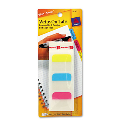 AVE16141 Self-Adhesive Write-On Index Tabs, 1 1/4 Inch/