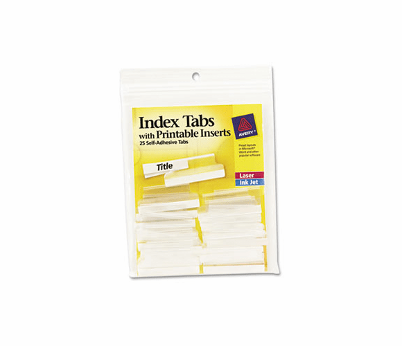 AVE16230 Self-Adhesive Tabs with Printable Inserts, 1 1