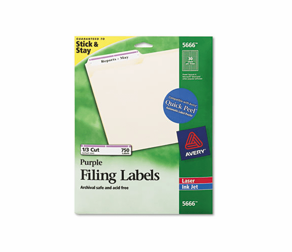 AVE5666 Self-Adhesive Laser/Inkjet File Folder Labels,