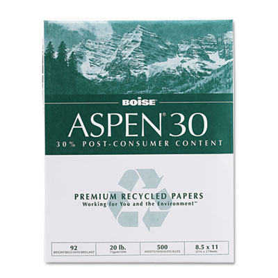 CAS054901 ASPEN 30% Recycled Office Paper,92 Bright, 20