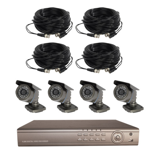 CS-41TB 4CH DVR COMPLETE SYSTEM, 1TB HD, 4 WIRED CAMERA