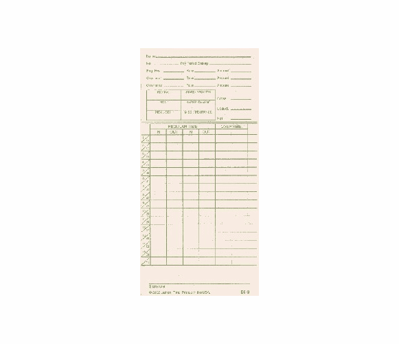 E6-S - Semi-Monthly Time Cards, 1000 Cards By Lathem