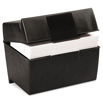 ESS01581 Plastic Index Card Flip Top File Box Holds 500