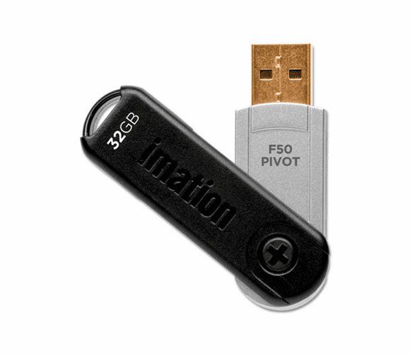 IMN27751 Defender F50 Pivot USB Flash Drive, 32GB By IMATION