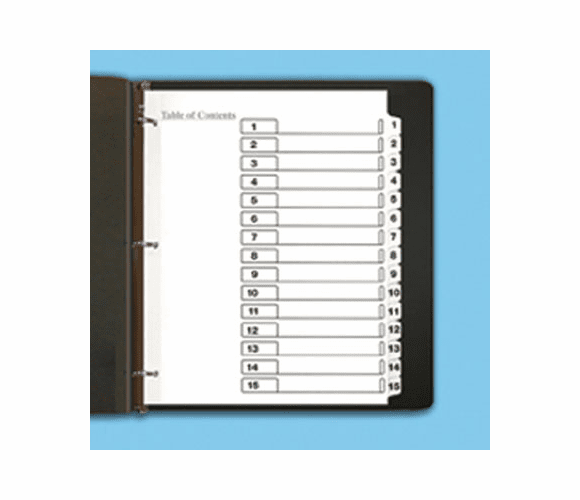 LOP12329 Printable Table of Contents Dividers, White, 1