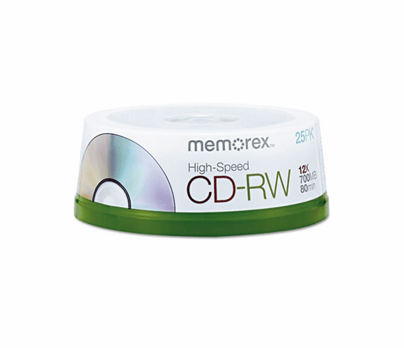 MEM03424 Memorex CD-RW 8x-12x, 700MB/80 min, High-Speed