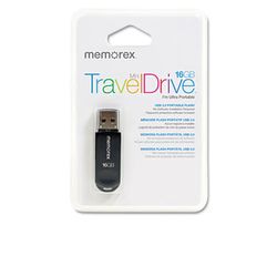 MEM98180 Mini TravelDrive USB Flash Drive, 16GB By MEMOREX