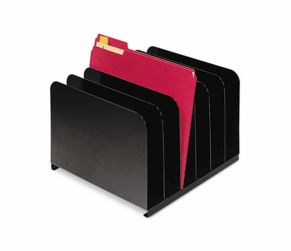 MMF2646BLA Desktop Vertical Organizer, Six Sections, St