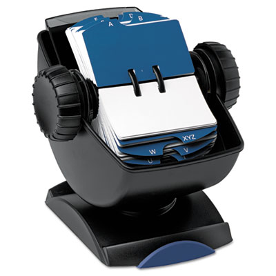 ROL66871 Covered Swivel Base Rotary Card File Holds 500