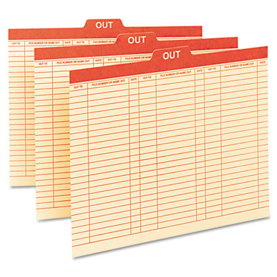 SMD51910 Charge-Out Record Guides, 1/5 Red "OUT" Tab, M