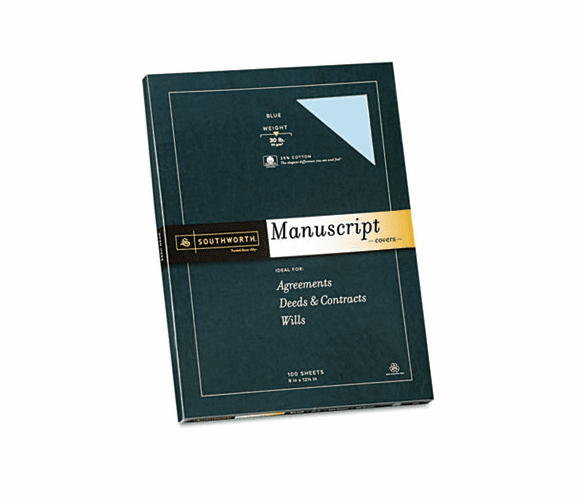 SOU41SM 25% Cotton Manuscript Covers, 30 lbs., Wove, 9