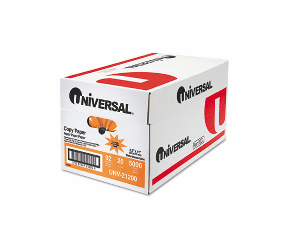 UNV21200 Copy Paper, 92 Brightness, 20lb, 8-1/2x11, 500