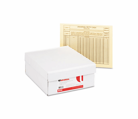 UNV30760 Petty Cash Envelope, 9x11-1/2, 100/Box