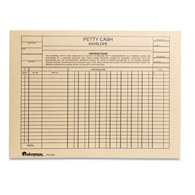 UNV30760 Petty Cash Envelope, 9x11-1/2, 100/Box