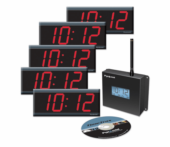 Wireless Digital "Clocks in a Box" #WSCBD-5 By Pyramid Time Systems