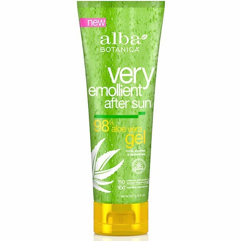 Alba Botanica, Very Emollient After Sun Gel, 98% Aloe Vera, 8 oz