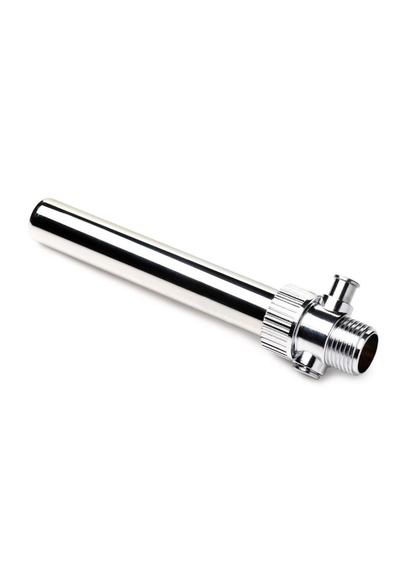 CleanStream Enema Nozzle Stainless Steel with Push Valve - Silver 6.25"
