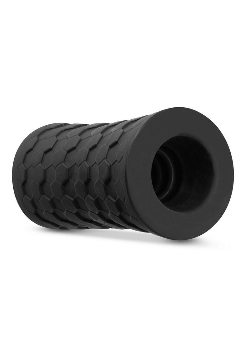 M Elite Platinum Hekx Silicone Stroker - Black Dual End