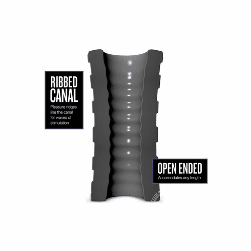 M Elite Platinum Hekx Silicone Stroker - Black Dual End