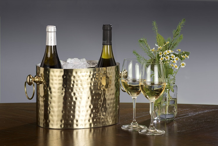 Deux-Brass 2-Bottle Wine Chiller | Brass Wine Bucket | Chic Chill