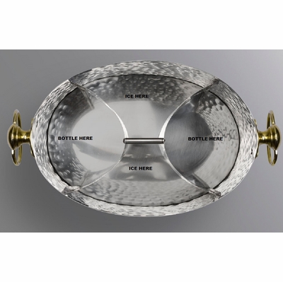 Deux-Brass 2-Bottle Wine Chiller | Brass Wine Bucket | Chic Chill