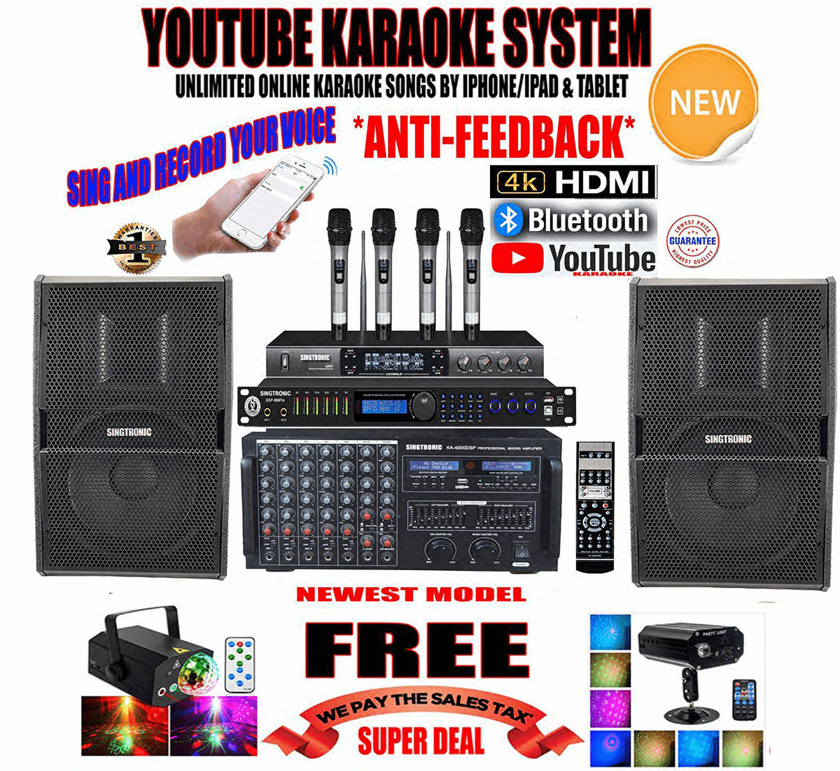 Newest Model: 2020 Youtube Karaoke System by Iphone/Ipad & PC Tablets ...