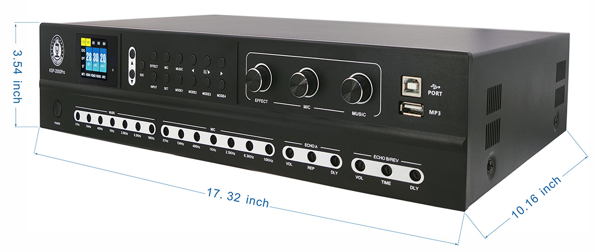 Digital 3000W Sound Processor Mixing Amplifier Karaoke