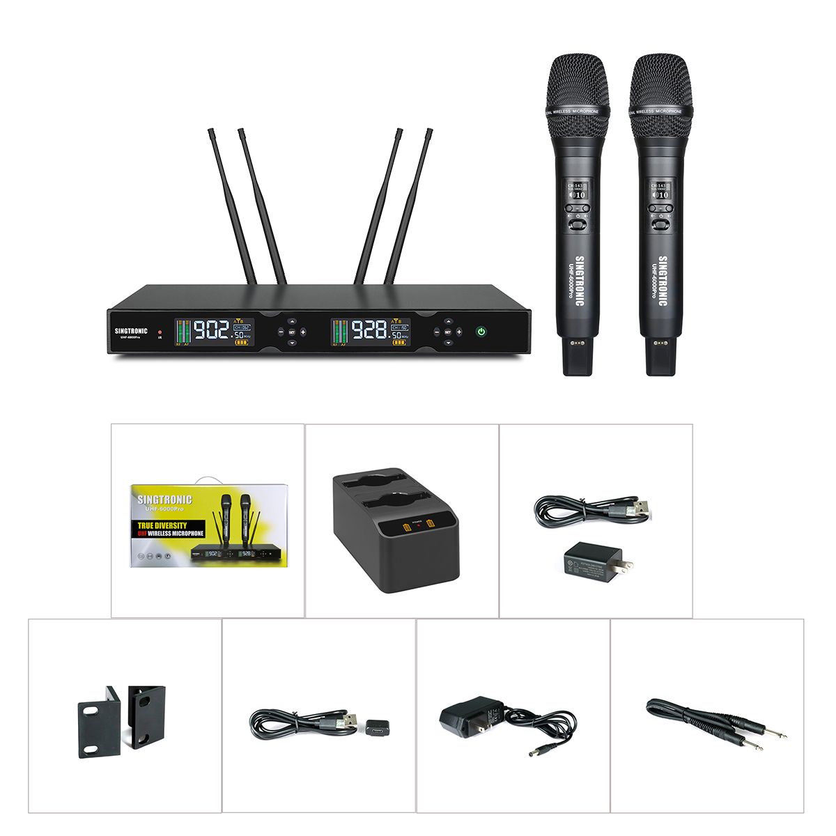 Singtronic UHF-6000Pro Professional Rechargeable Digital True Diversity ...