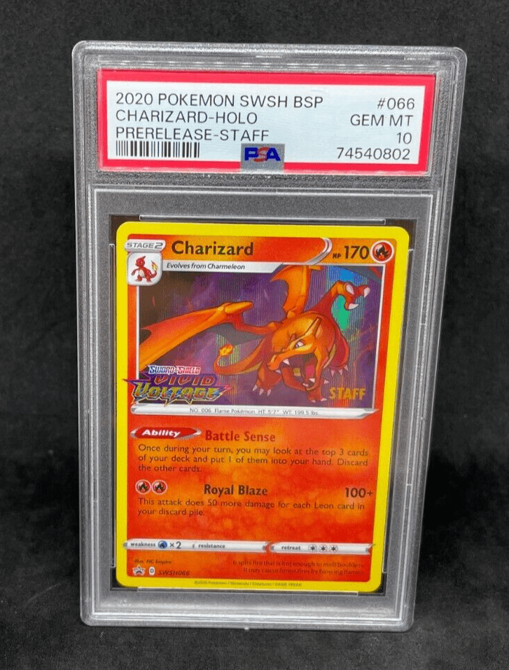 Pokemon Vivid Voltage Prerelease STAFF Charizard SWSH066 Black Star Promo PSA 10