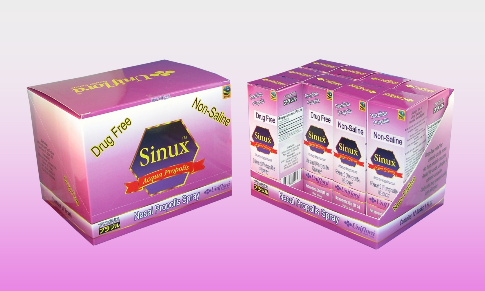 SINUX - NASAL PROPOLIS DISPLAY WITH 12 FLASKS - SINUX - NASAL PROPOLIS