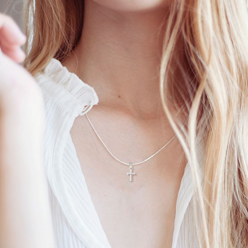 Sterling Silver Cross Necklace For Women