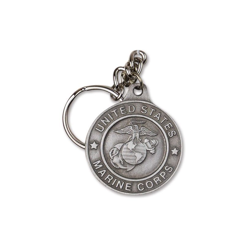 1-7/8 Inch Pewter United States Marine Corps Key Chain