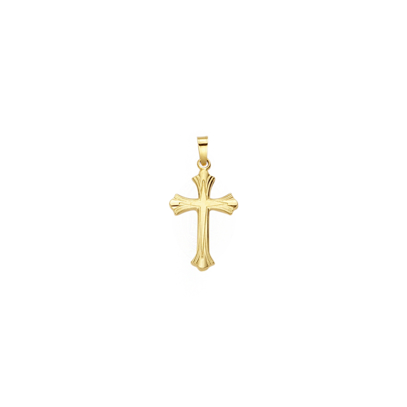 7/8 Inch 14KT Gold Flared Cross Pendant