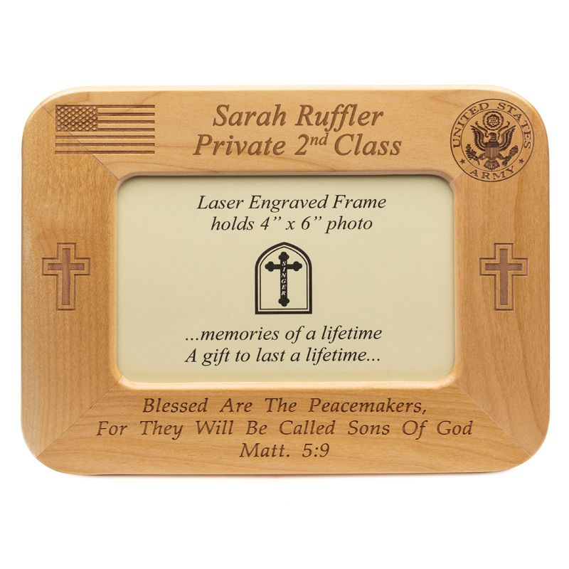 8 1 2 X 6 1 2 Inch Maple Wood Frame For United States Army