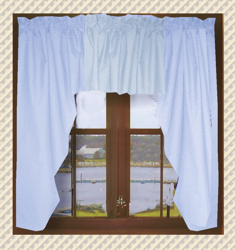 Light Baby Blue Swag Window Valance