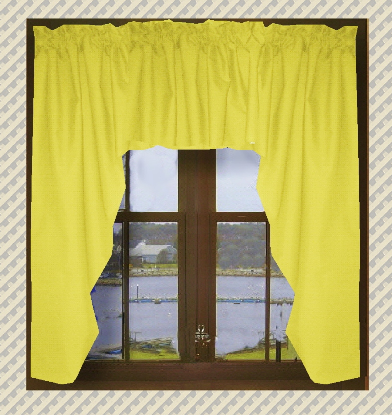 Solid Bright Yellow Swag Window Valance
