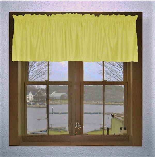 Solid Lemon Yellow Window Valance